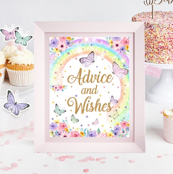BUTTERFLY ADVICE CARDS Instant Download Rainbow Butterfly - Etsy