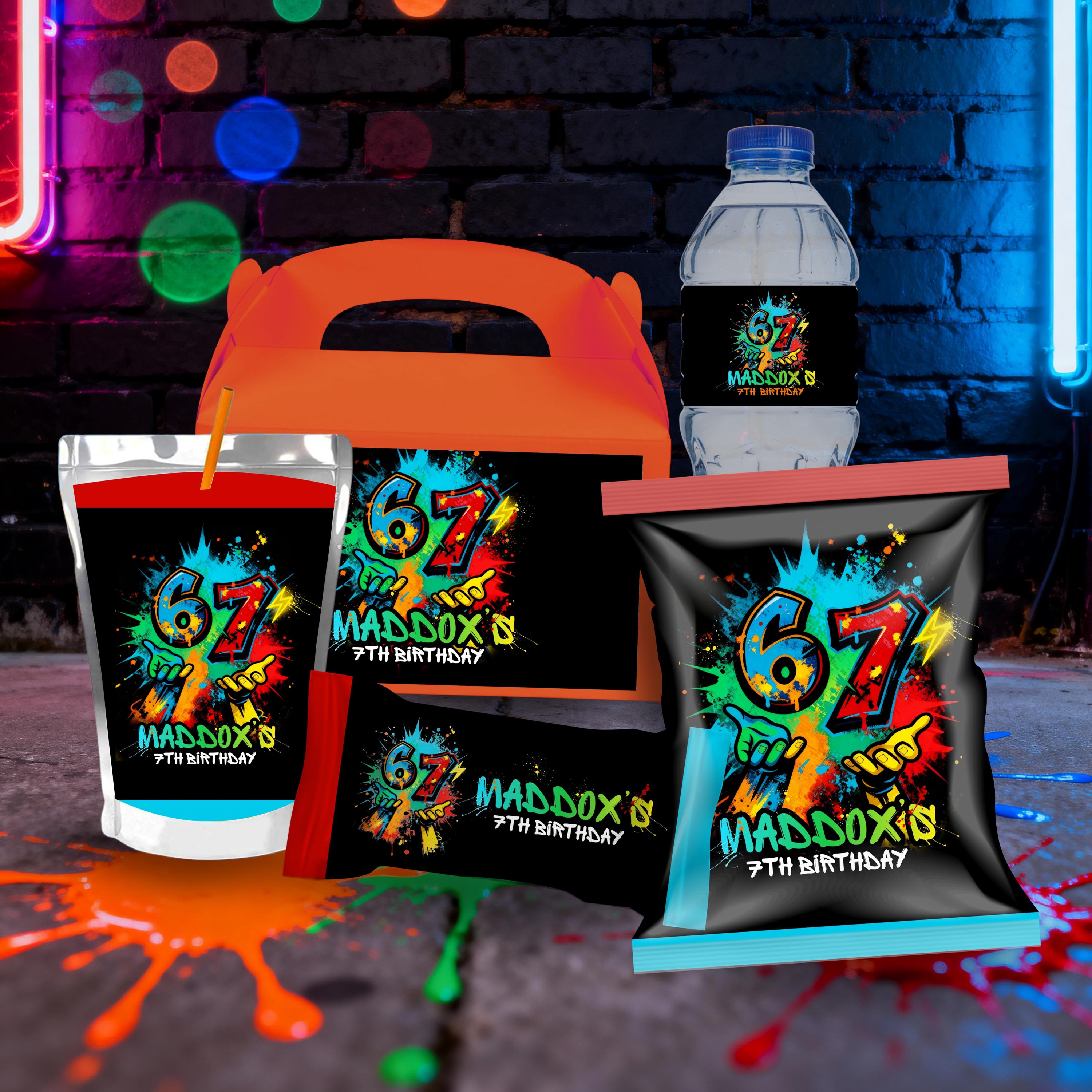 Six Seven Party Package | 6-7 Snack Bundle Printable | Chip, Caprisun ...