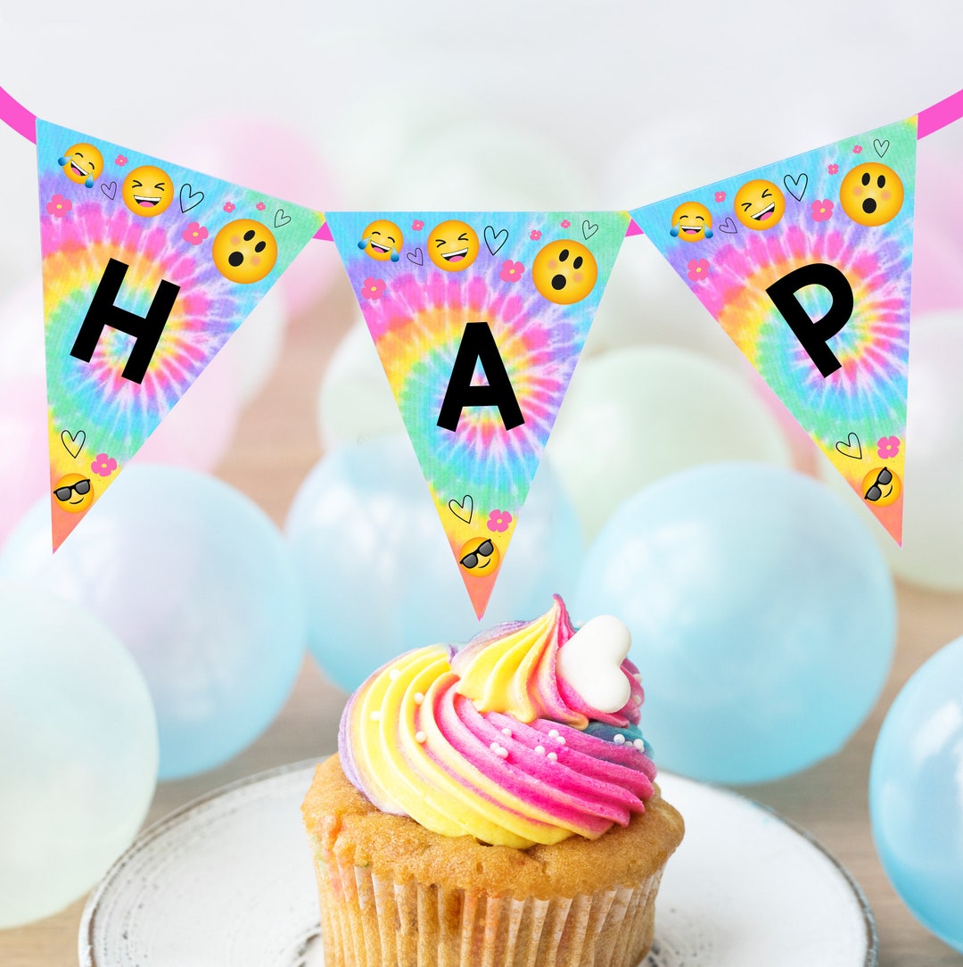 EMOJI BANNER Editable Emoji Party Flag Emoji Birthday Banner Corjl ...