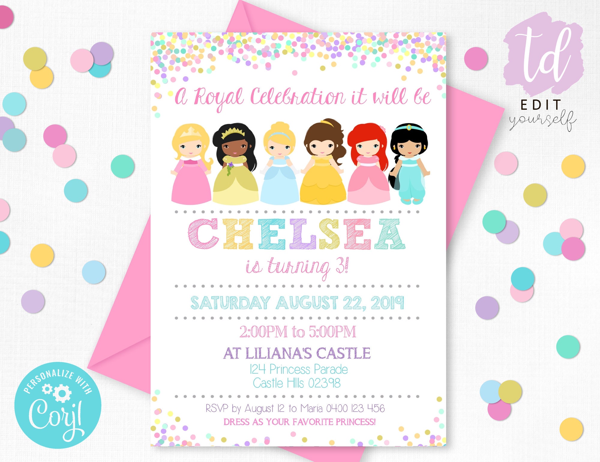 Princess Dress Invitation Template