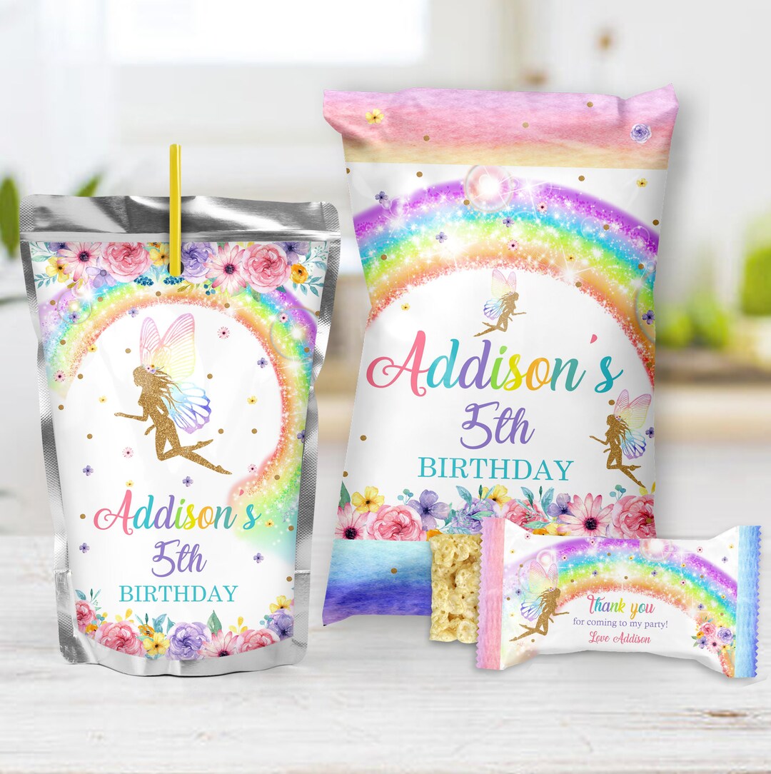 RAINBOW FAIRY SNACK Package Bundle Rainbow Fairy Chip and Juice Bag ...