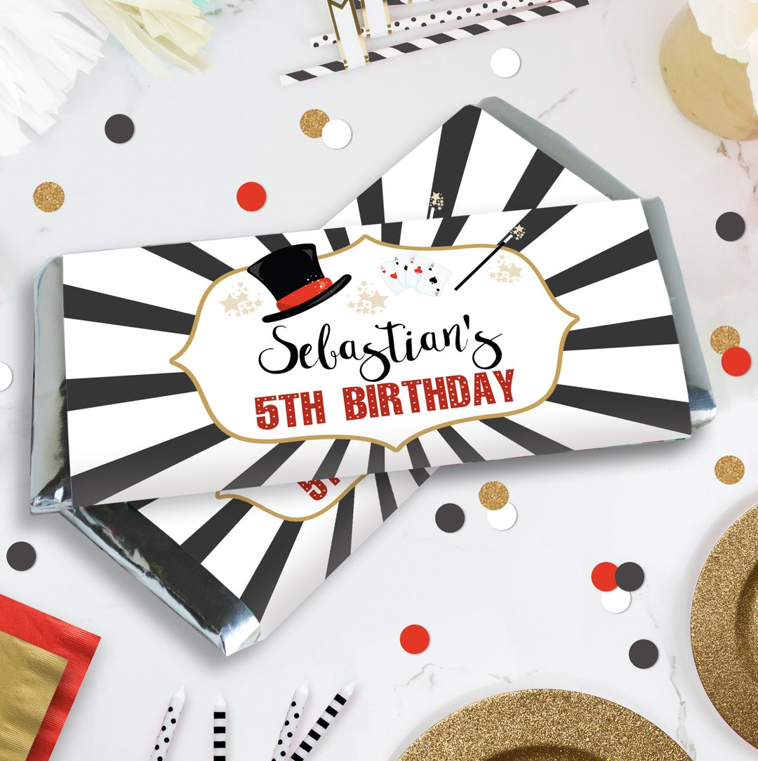 MAGIC HERSHEY Bar Wrappers Editable Magic Party Candy Wrapper Printable ...