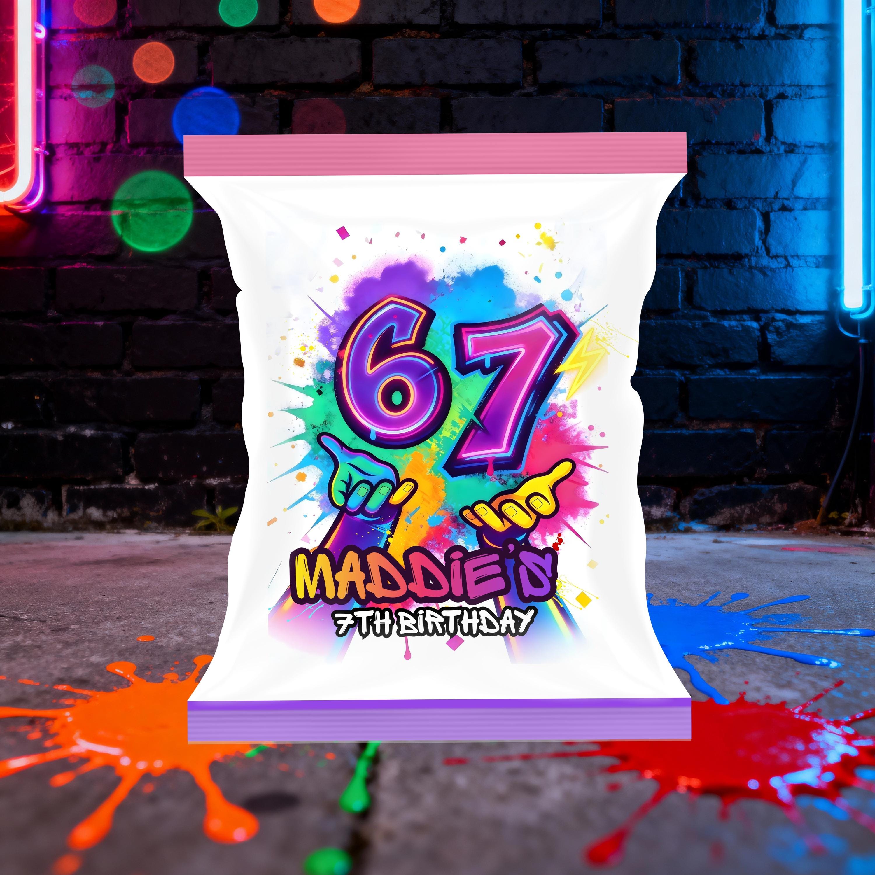 Six Seven Party Package | Girl 6-7 Snack Bundle Printable | Chip ...