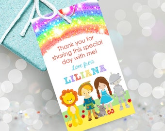 Wizard of Oz Favor Tags Printable Gift Tags Instant Download Party Tags ...