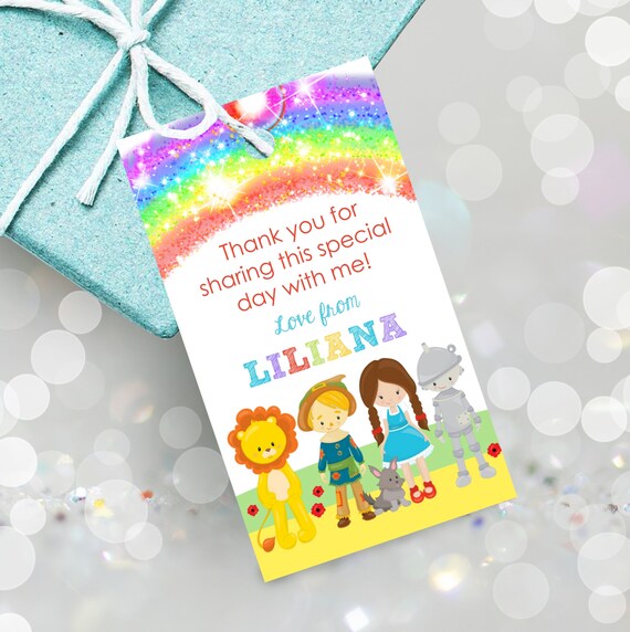 Wizard of Oz Favor Tags Editable Wizard of Oz Gift Tags - Etsy