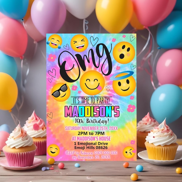 Emoji Invitation - Etsy