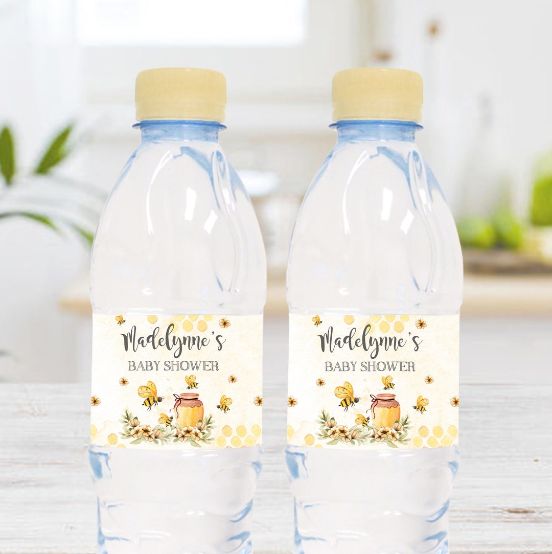 BEE Water Bottle Labels Editable BEE Water Bottle Labels Corjl - Etsy