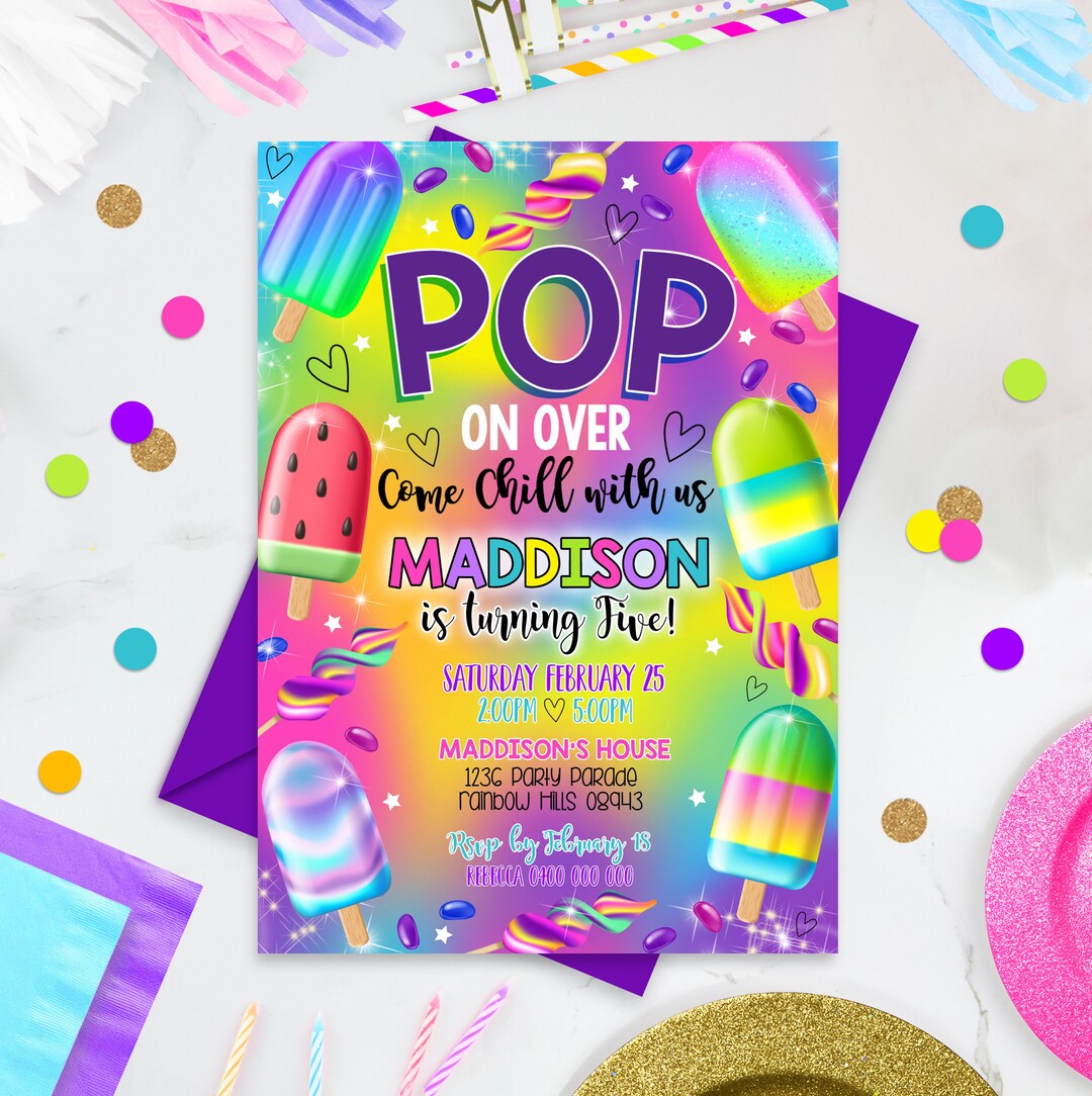 Popsicle Birthday Invitation: Editable Summer Party Invite (digital) - Etsy