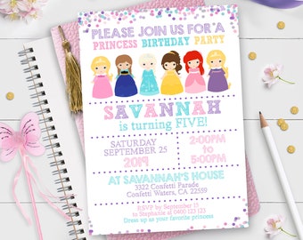 Editable Princess Birthday Party Theme Princess Girl Editable - Etsy