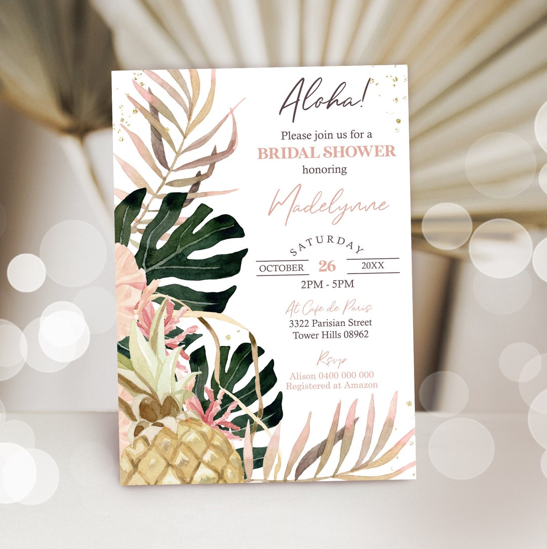 PINEAPPLE BRIDAL SHOWER Invitation Instant Download Tropical Bridal ...