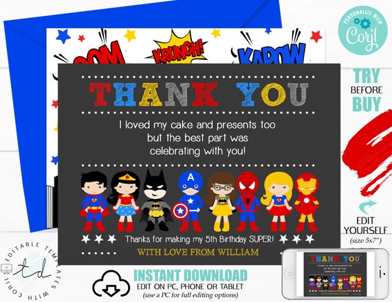 Superhero Thank You Printables Superhero Thank You Tags, Superhero