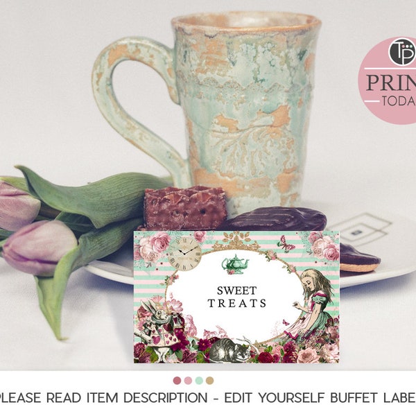 Alice in Wonderland Labels - Etsy