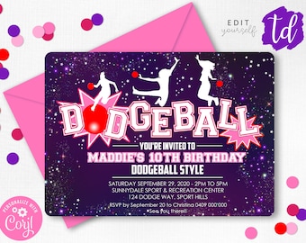 Dodgeball 5x7 Invitation - Etsy