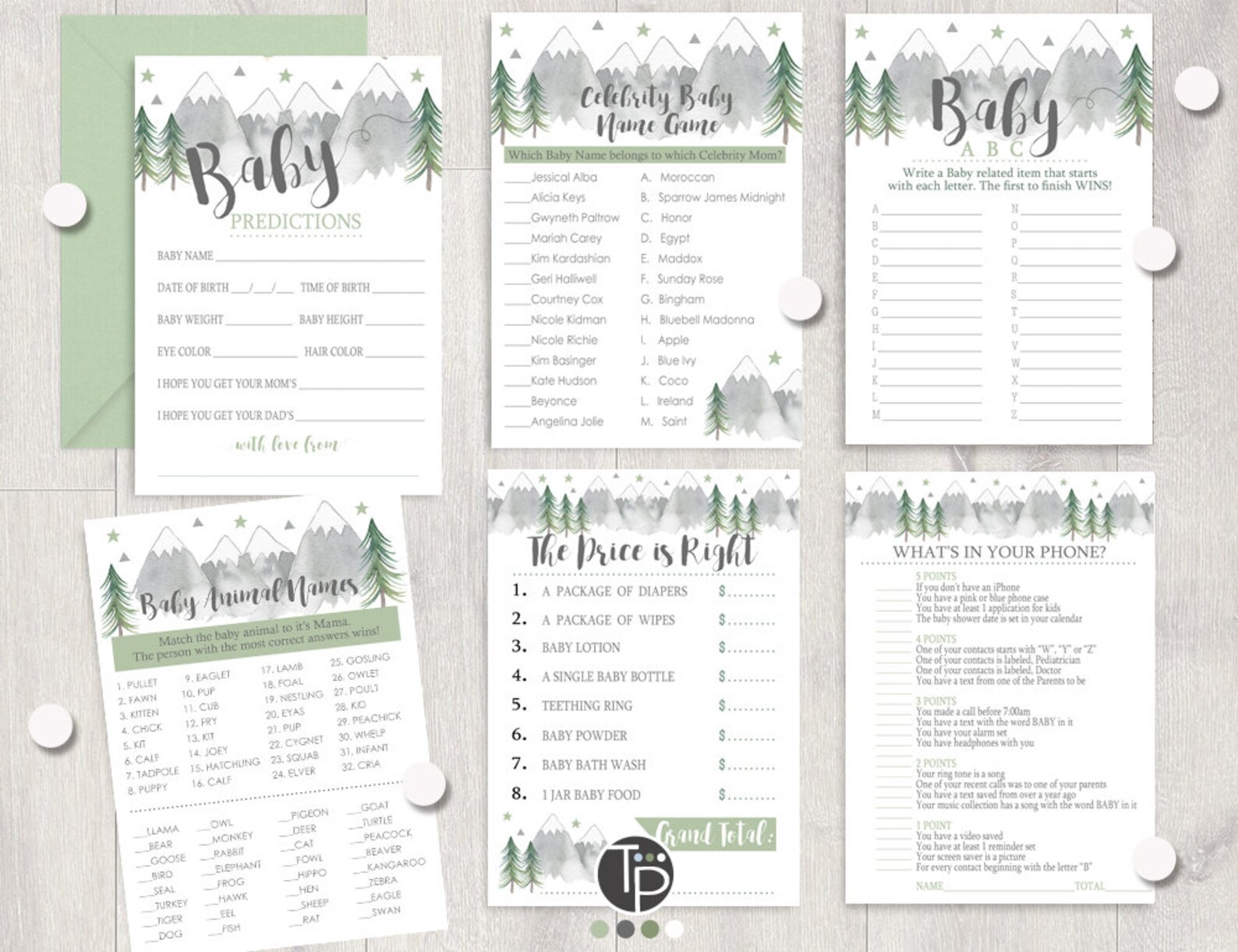 ADVENTURE BABY SHOWER Games Instant Download Baby Shower Games Etsy
