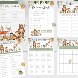 Woodland Animals Baby Shower Games Bundle (digital Download) - Etsy