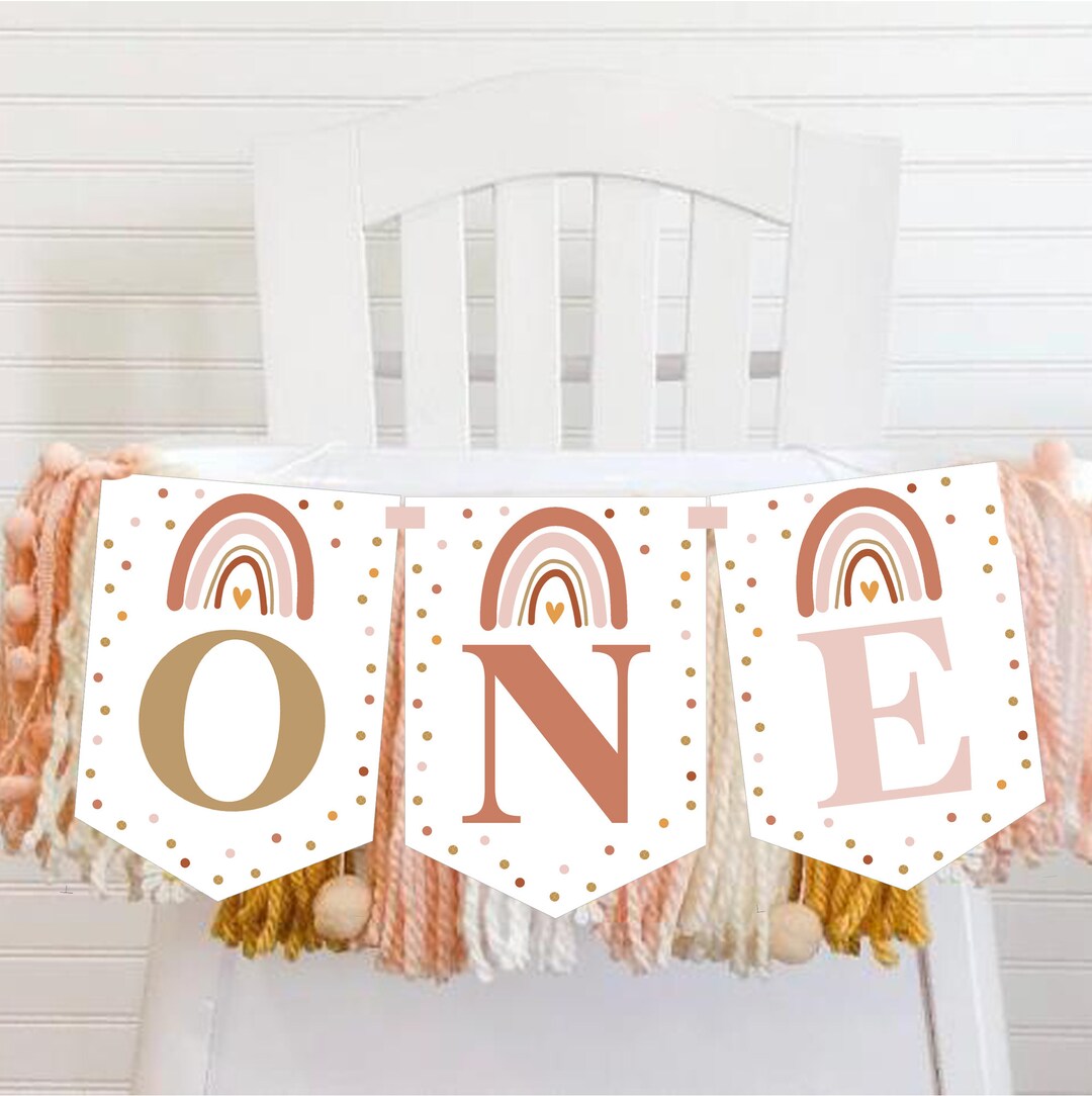Boho Rainbow High Chair Banner Printable Isn't She Lovely High Chair ...