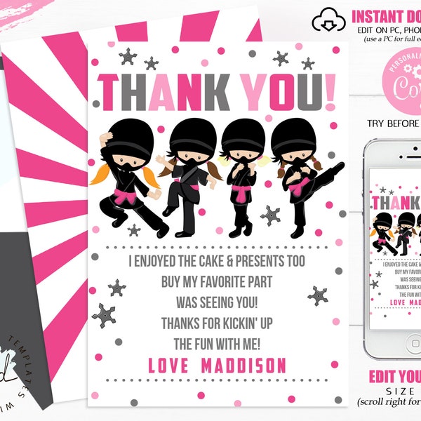 Ninja Thank You - Etsy