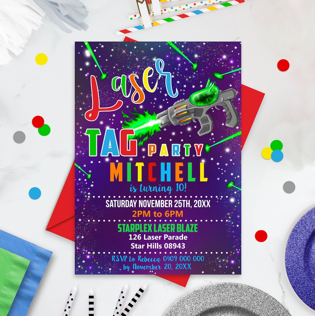 LASER TAG INVITATION Instant Download Laser Tag Invite Laser Tag Party ...