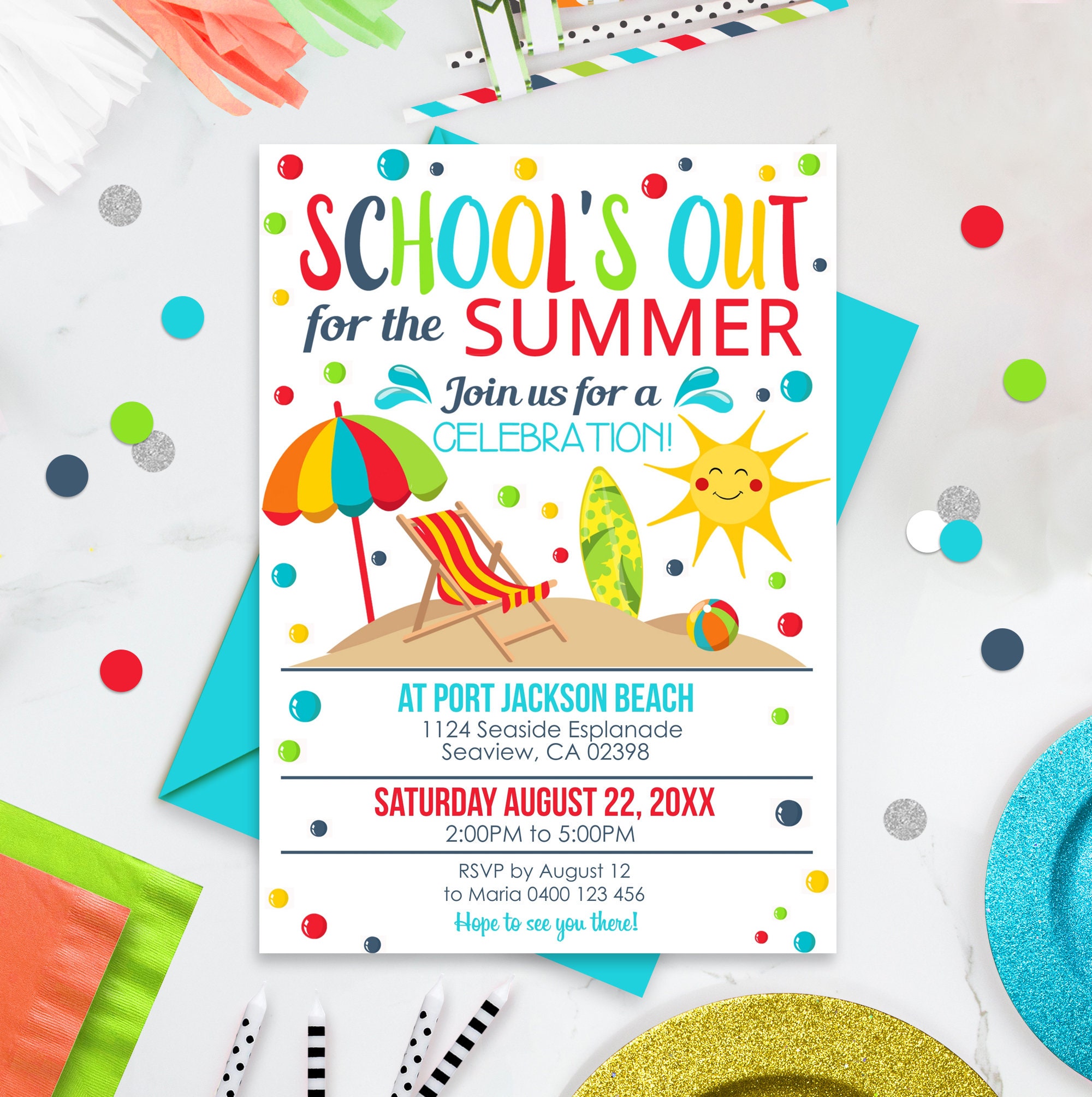 End Of Summer Party Invitations