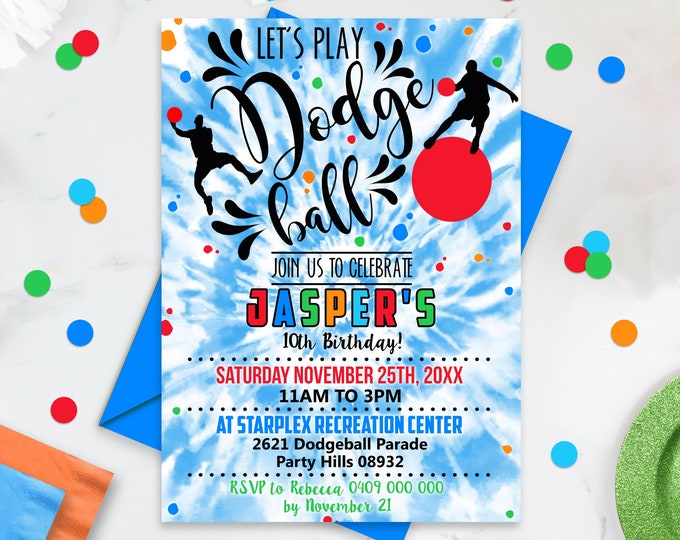 Dodgeball 5x7 Invitation - Etsy