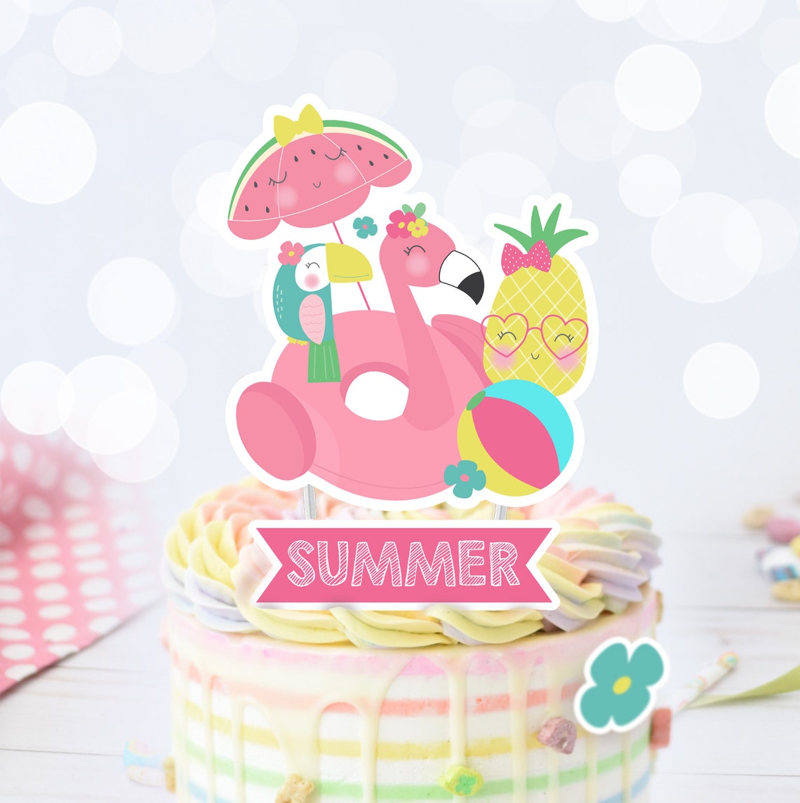 POOL PARTY Cake Topper Instant Download Girl Pool Party Cake - Etsy