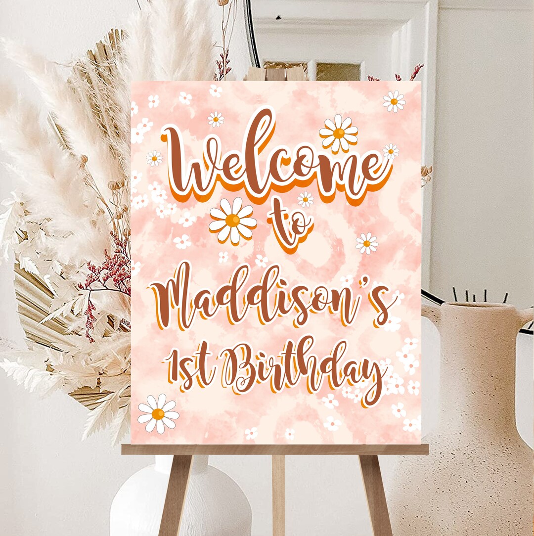 DAISY WELCOME SIGN Instant Download 16 X 20 Tie Dye Daisy Welcome Sign ...