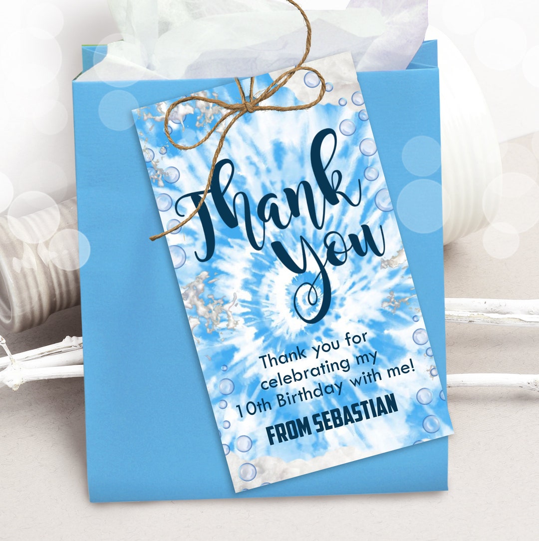 FOAM FAVOR Tag Editable Boy Foam Party Favor Tags Printable Tie Dye ...