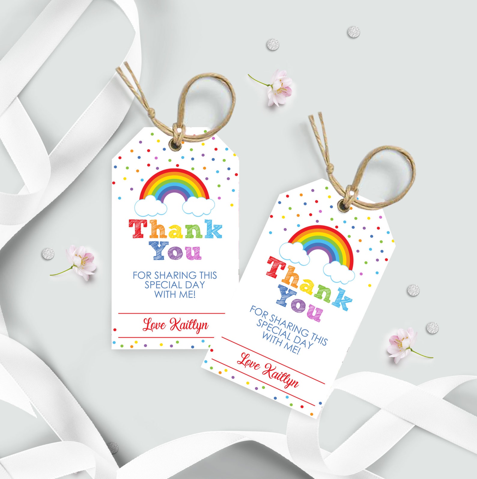 Rainbow Favor Tag Rainbow Gift Tags Rainbow Thank You Tags - Etsy