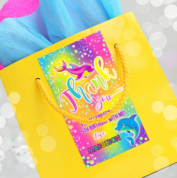 Dolphin Favor Tags Instant Download Rainbow Dolphin Favor Tags - Etsy