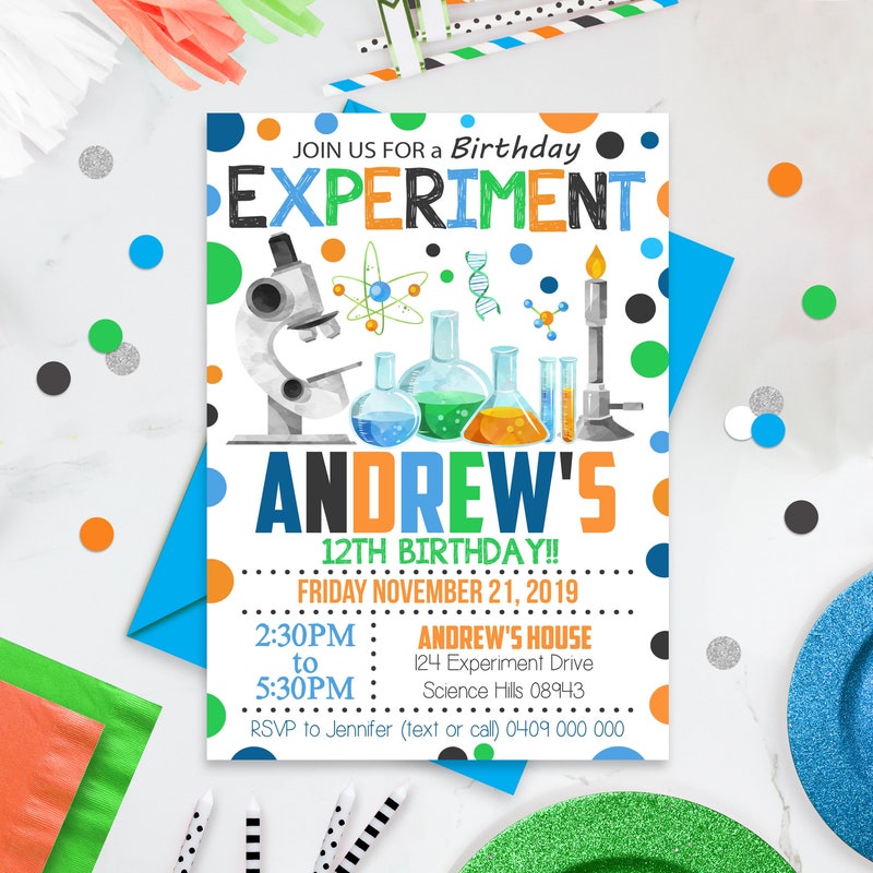 Science Invitation - Etsy