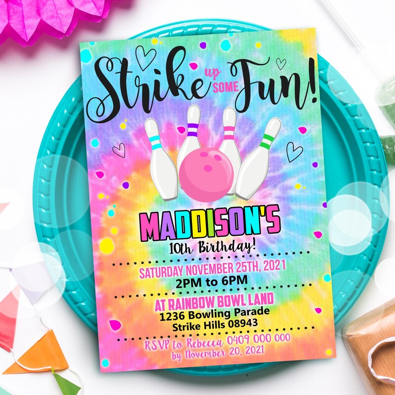 Bowling Invitations - Etsy