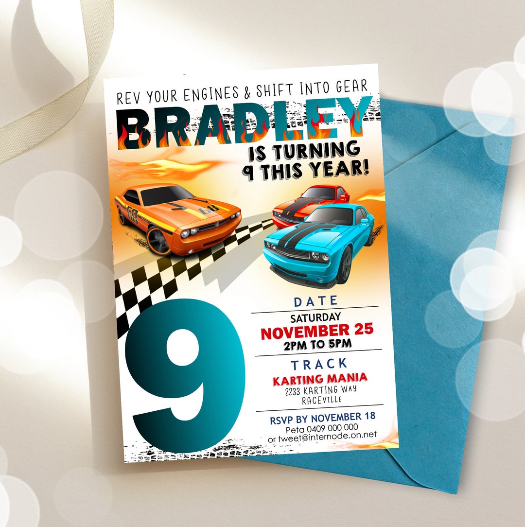 RACING CAR Invitation Instant Download Car Invitation Editable Race Car ...
