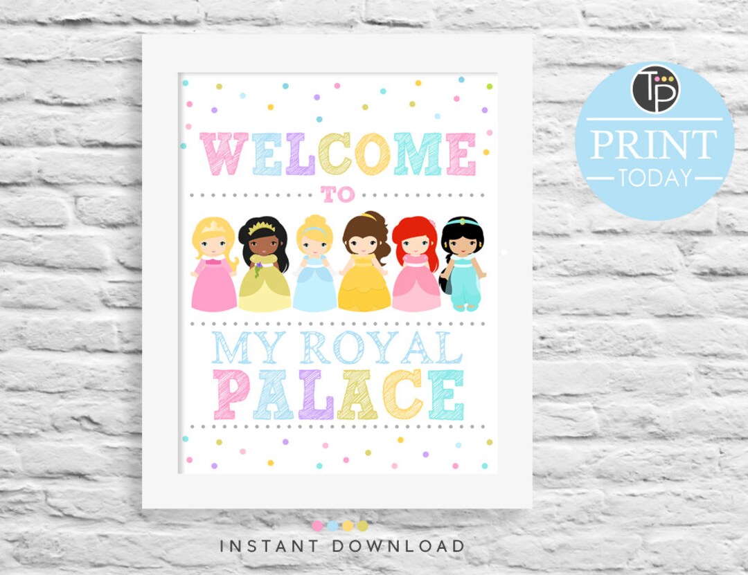 PRINCESS WELCOME SIGN, Instant Download Signs, Princess Sign, Princess ...