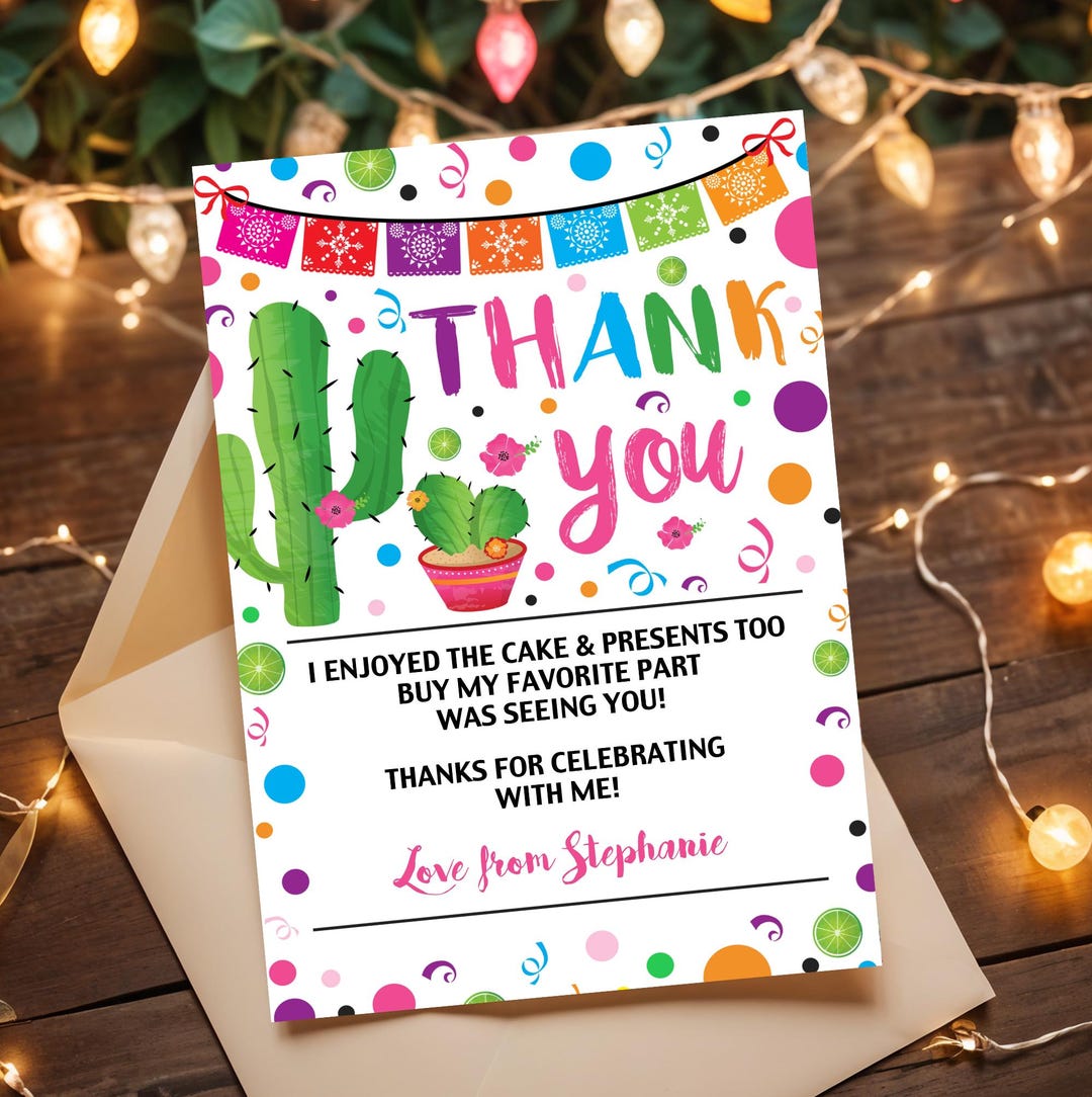FIESTA THANK YOU Card Taco Fiesta Thank You Editable Corjl Fiesta ...