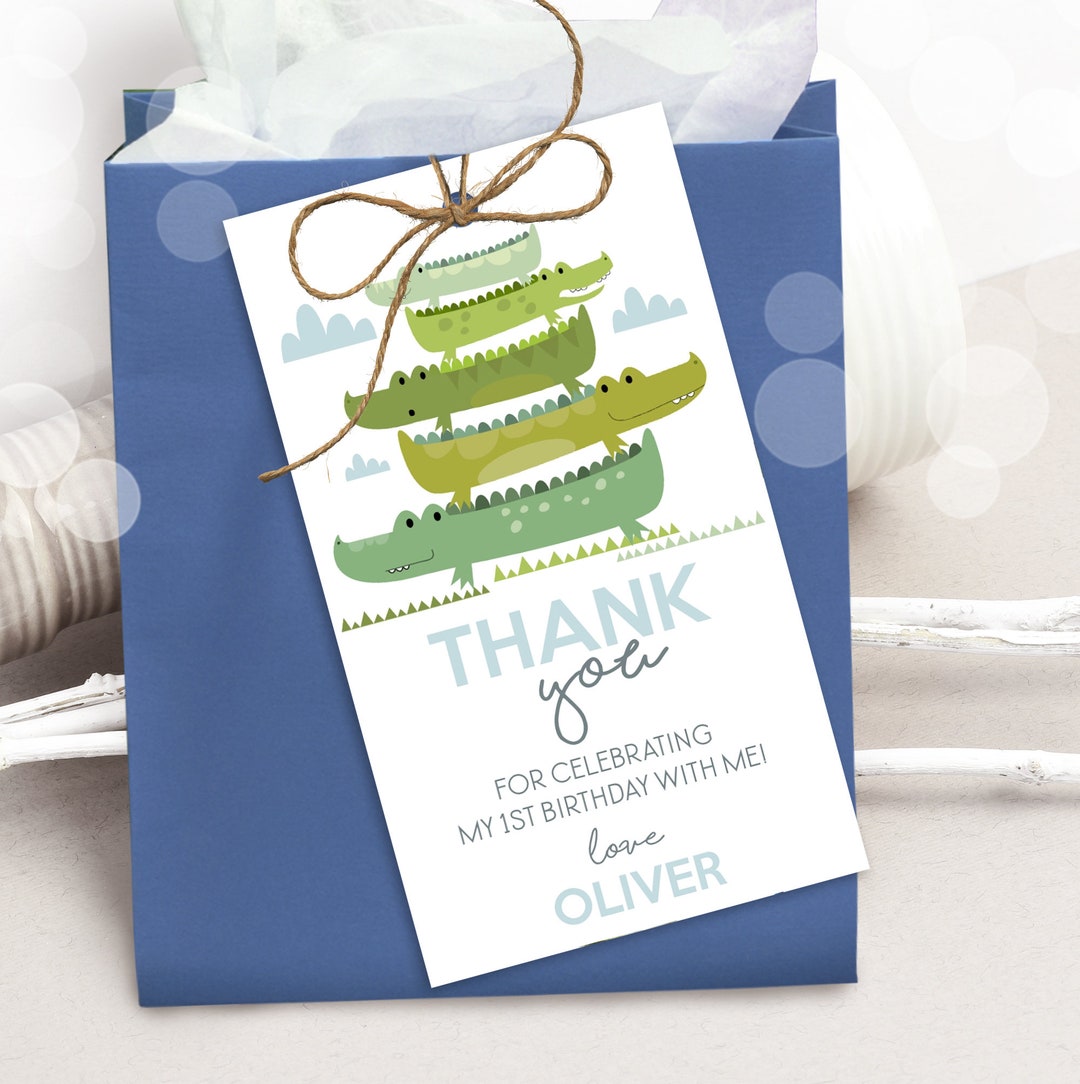 CROCODILE FAVOR Tag Editable Crocodile Favor Tags Printable Alligator ...