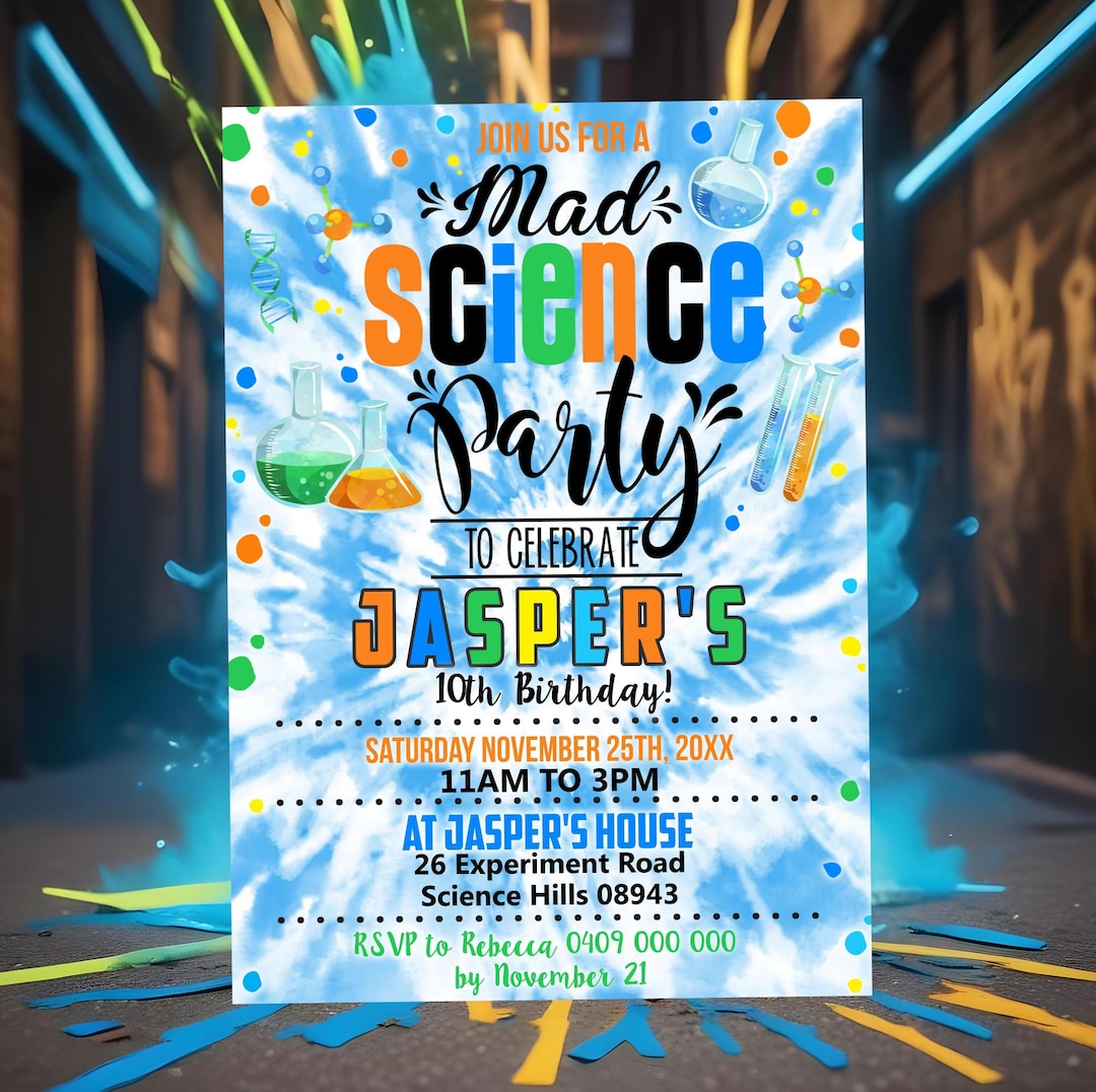 SCIENCE PARTY INVITATION Mad Scientist Party Invitation Science ...