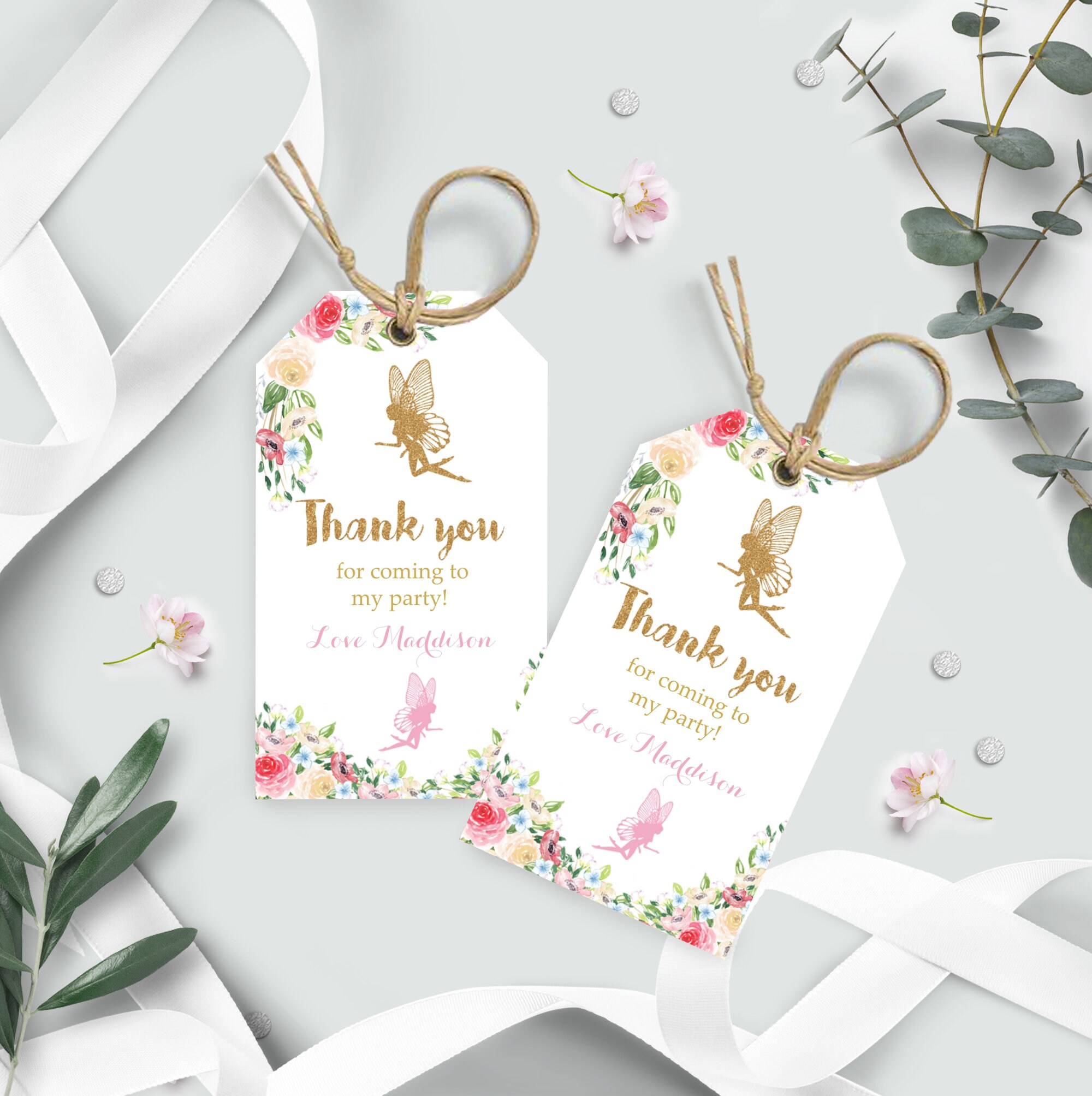 FLOWER FAIRY Favor Tag Editable Fairy Gift Tags FAIRY - Etsy