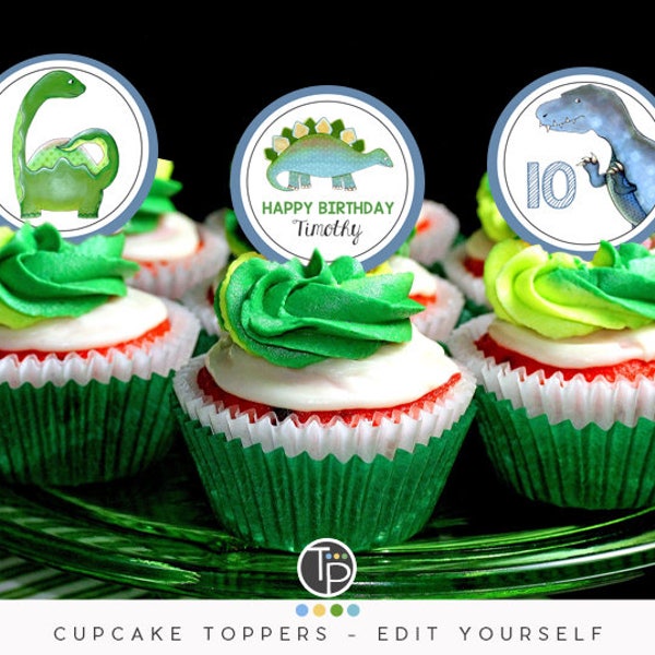 Dinosaur Cupcake Topper Printable - Etsy
