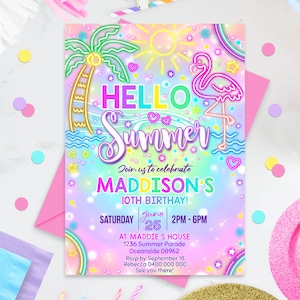 SUMMER INVITATION Summer Party Tropical Invitation Hello Summer ...