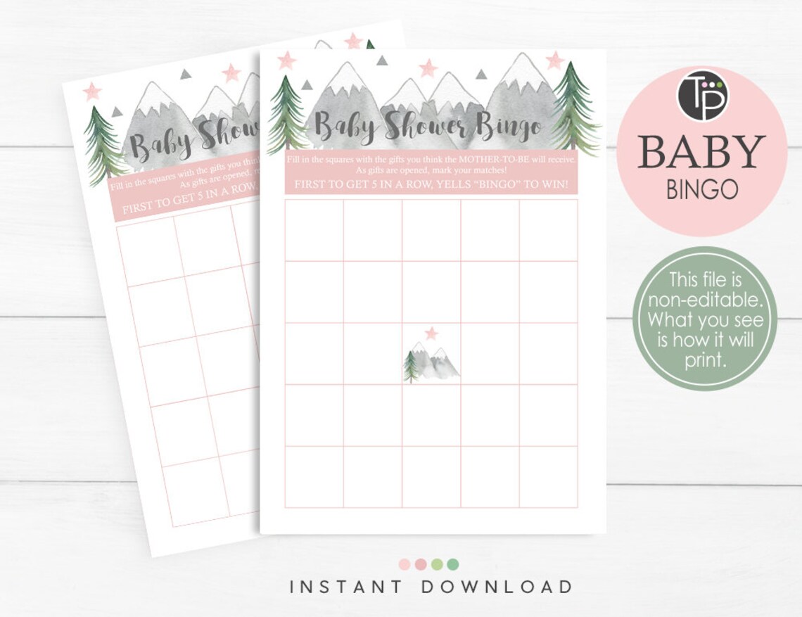 Girl Adventure BINGO GAME Instant Download Baby Shower Game | Etsy