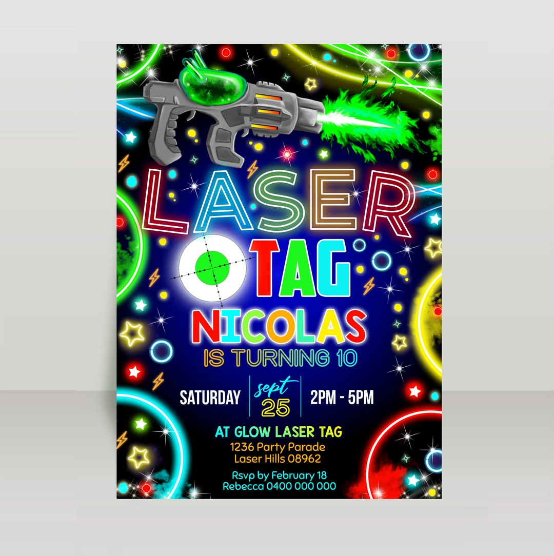 LASER TAG INVITATION Instant Download Laser Tag Invite Laser Tag Party ...
