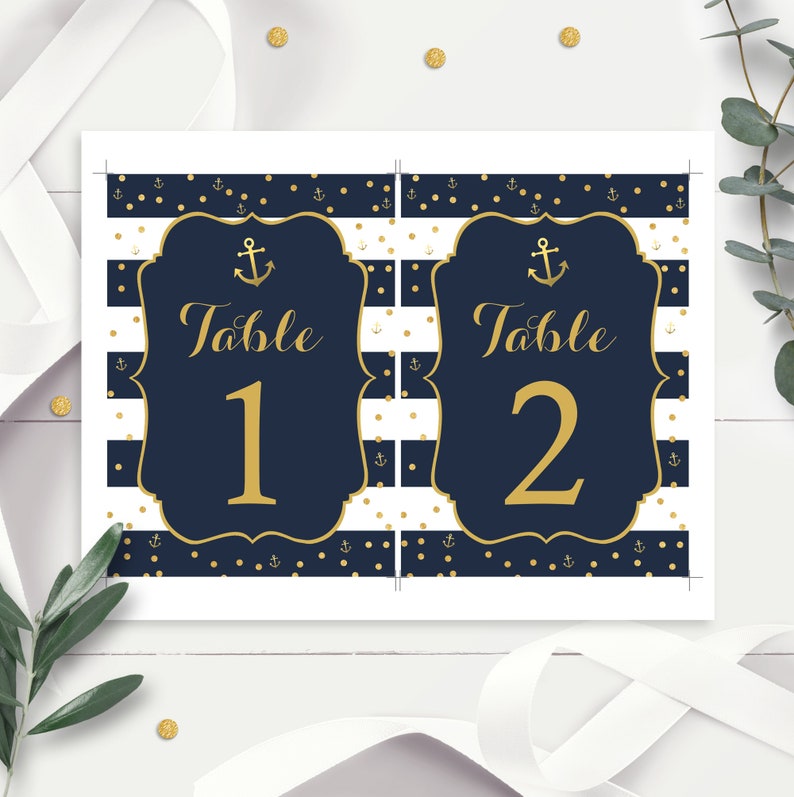 NAUTICAL Table Numbers Editable Anchor Table Numbers Printable - Etsy