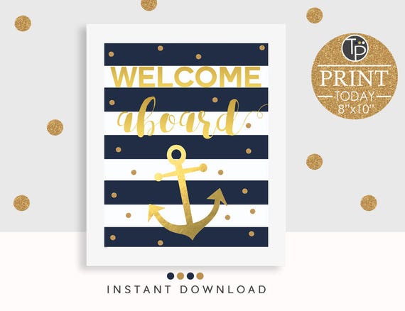 NAUTICAL WELCOME SIGN Instant Download Nautical Welcome | Etsy