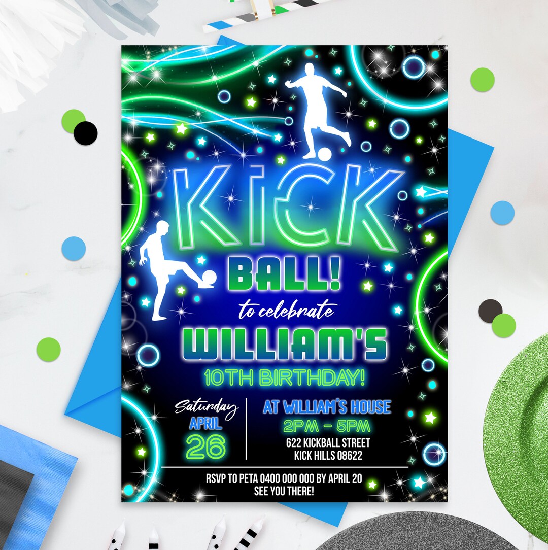 KICKBALL INVITATION Kickball Birthday Invitation Kick It Party ...