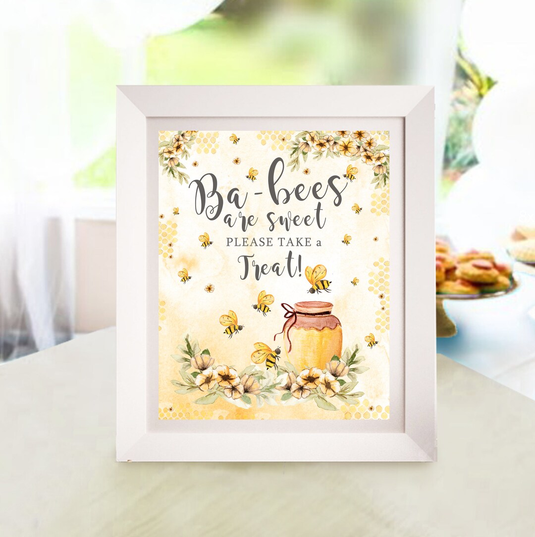 BEE SWEETS SIGN Spring Bee Decorations Bee Sweet Treats Table Sign ...