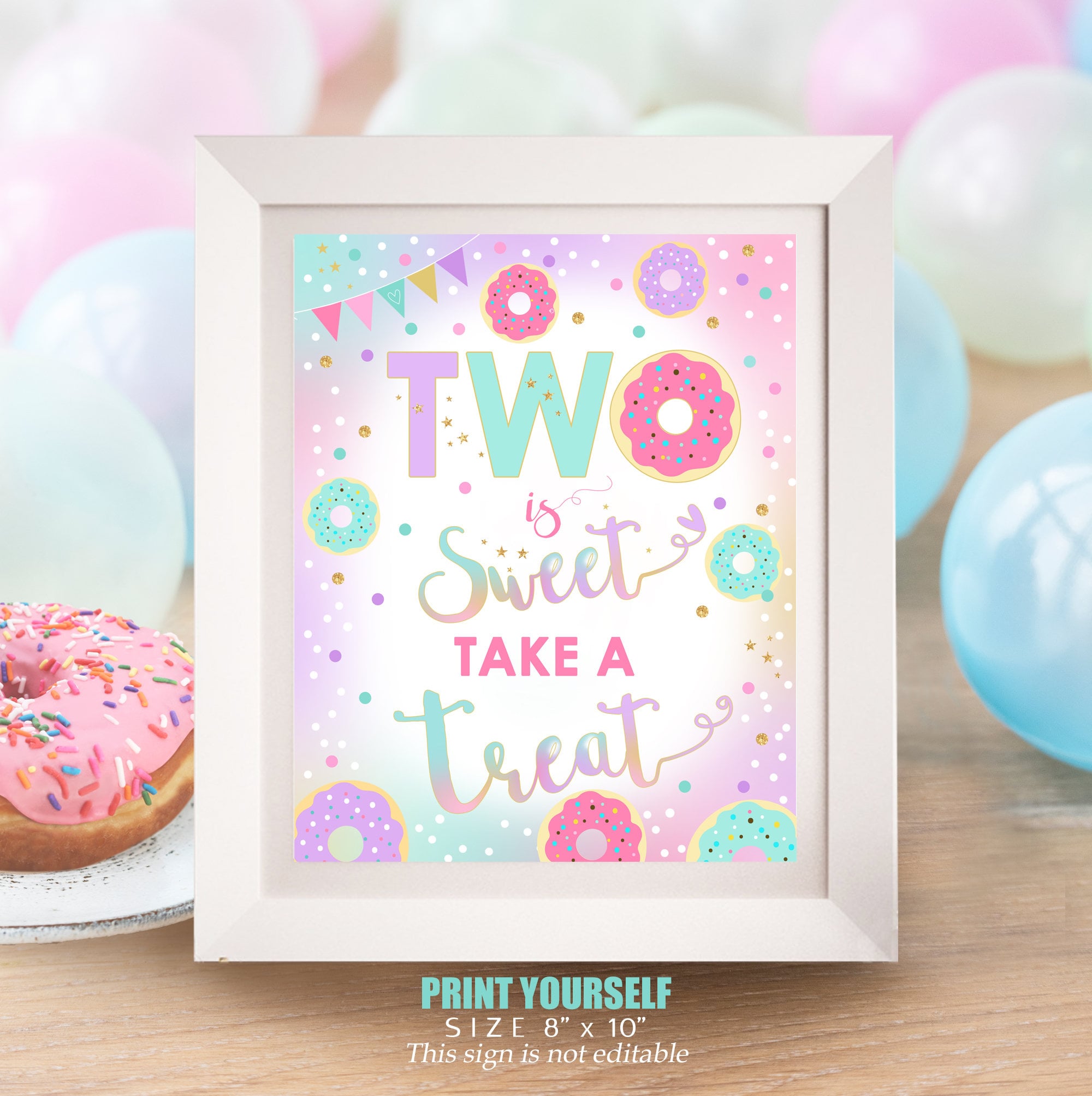 TWO SWEET SIGN Donut Two Sweet Take a Treat Sign Sweets - Etsy