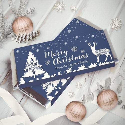 Christmas Chocolate Bar Wrapper DIY Favors Candy Wrap - Etsy