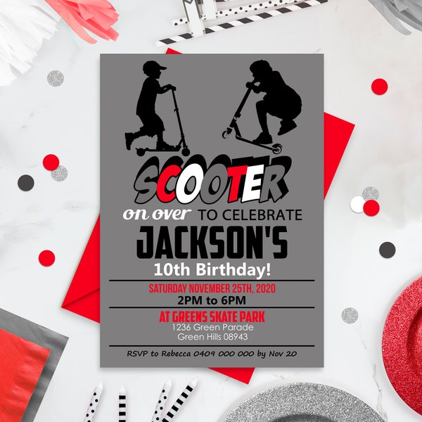 Scooter Invitation - Etsy