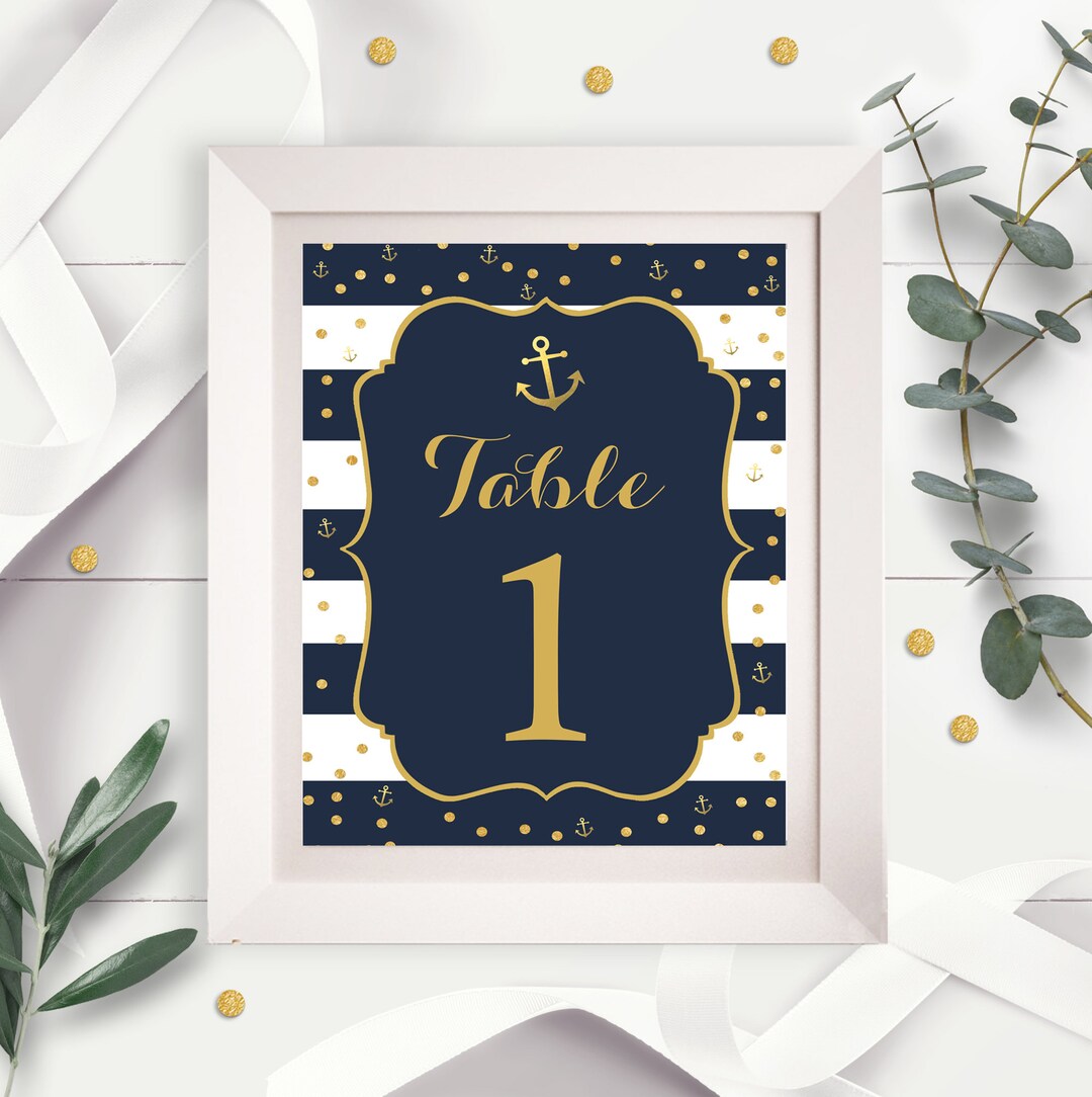 NAUTICAL Table Numbers Editable Anchor Table Numbers Printable Nautical ...