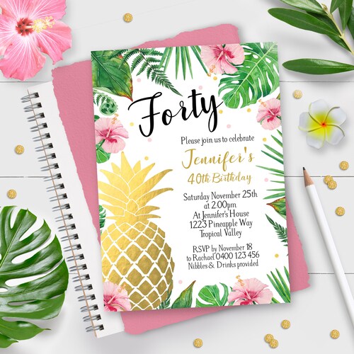 Tropical Birthday Bundle Tropical Birthday Editable Tropical - Etsy